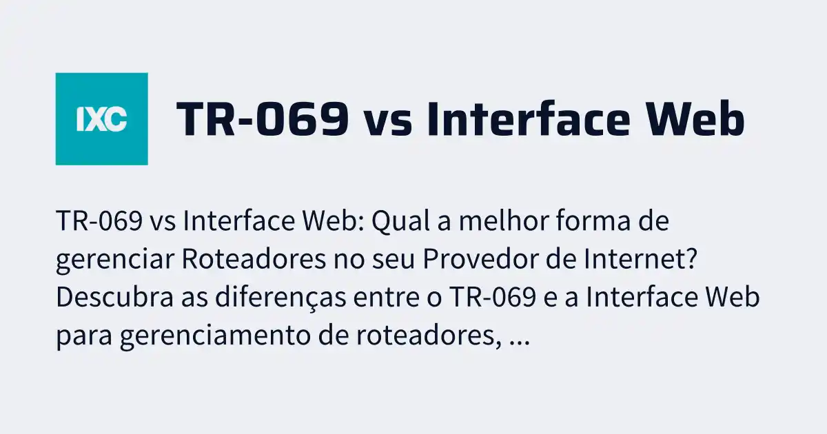 TR-069 vs Interface Web